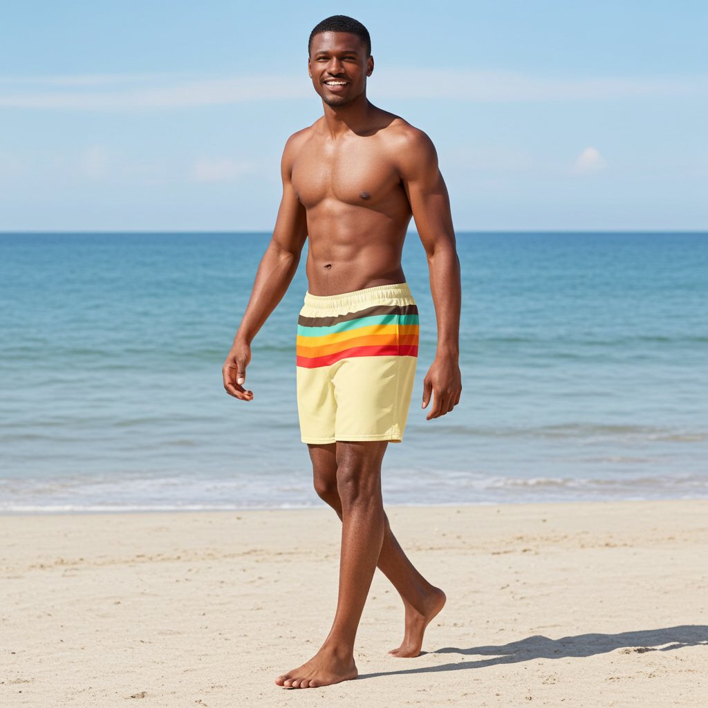 70s Vintage Stripe Swim Trunks - 6.5" UPF 50, Vintage Vibes – Berry Jane™