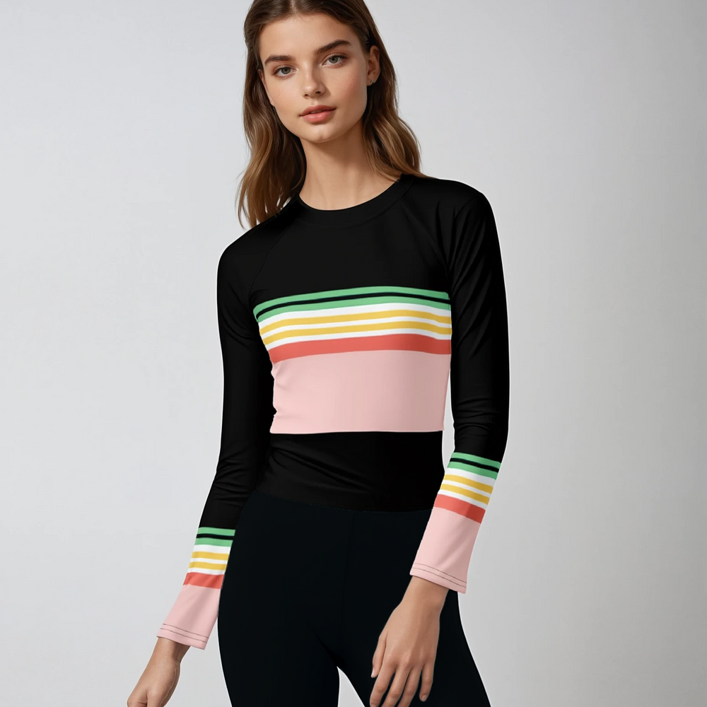 Vintage Hawaii Stripe Women's Long Sleeve UPF 50 Rash Guard – Berry Jane™