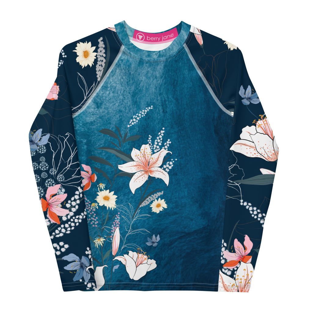Berry Jane Junior Girls Rash Guard Floral Ocean, UPF 50+ – Berry Jane™