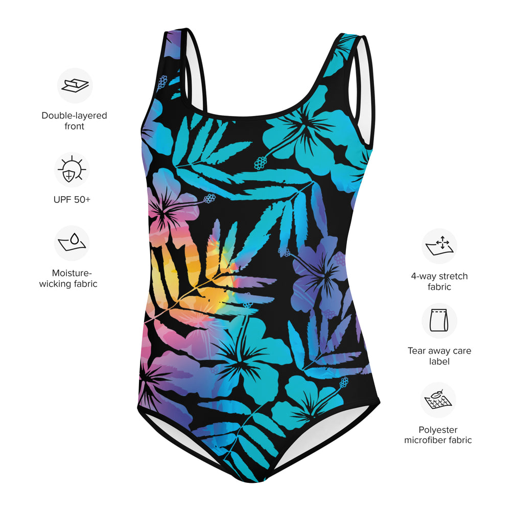 Girls Tween (8-20) 1-Pc Swim Suit, Ombre Hawaiian Hibiscus – Berry Jane™