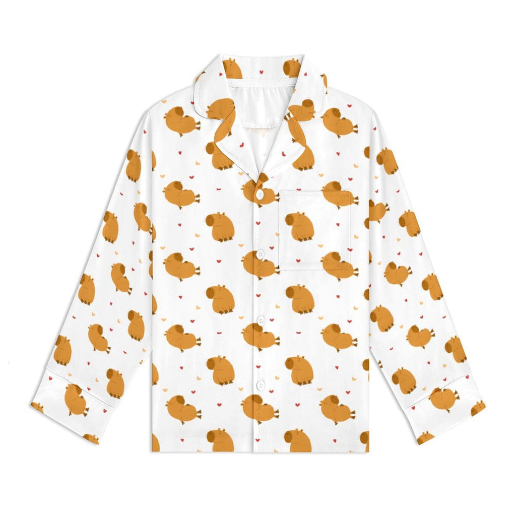 Kids Capybara and Hearts 2 Pc. Pajama Set, Unisex – Berry Jane™