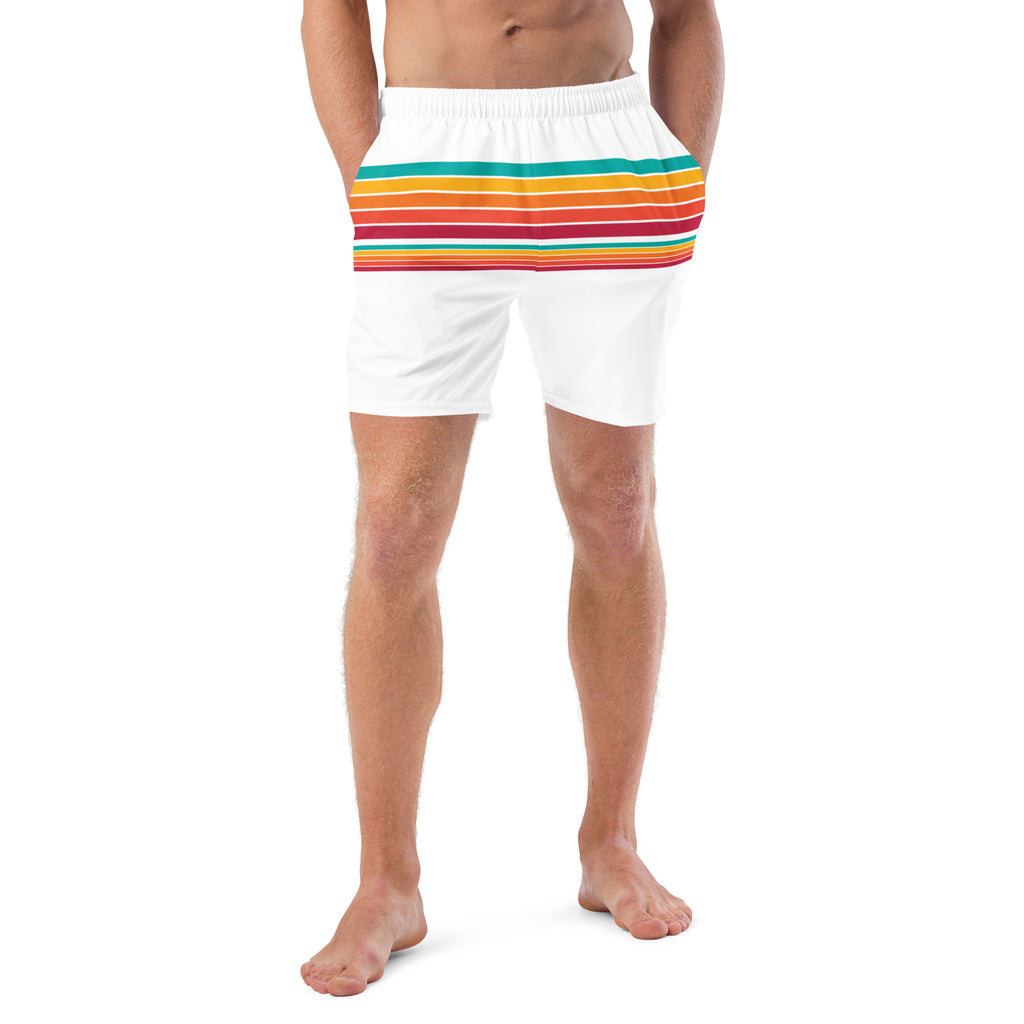 Men's Vintage 70s Style Stripe 6.5" Swim Trunks, UPF 50+ – Berry Jane™