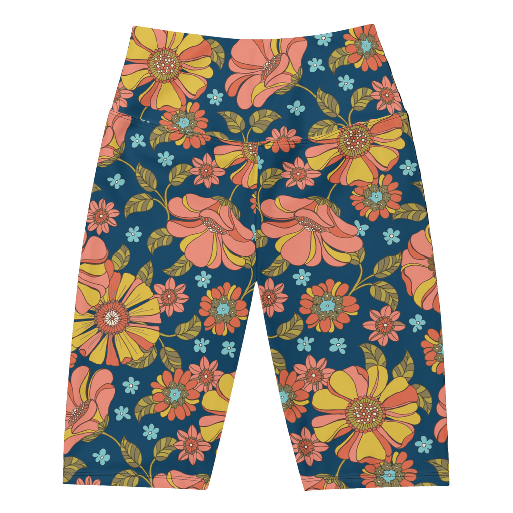 Women's Plus Size 9" Quick Dry Modest Swim Shorts, 70s Retro Floral ...