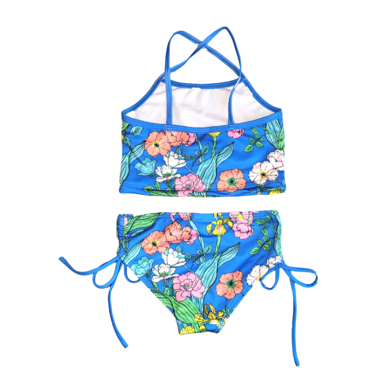Girls 2-pc Tankini Bikini Bathing Suit, Electric Blue Floral – Berry Jane™